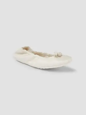 Bottega Veneta Fantasmina Leather Ballet Flats - Alabaster