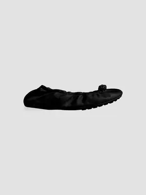 Bottega Veneta Fantasmina Leather Ballet Flats - Black