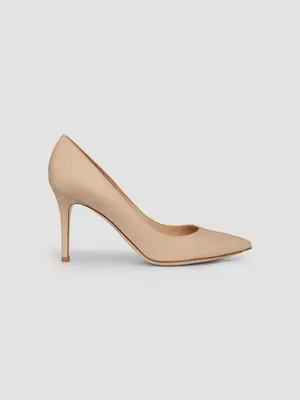 GIANVITO ROSSI 85mm Leather Stiletto Heel Pumps - Praline