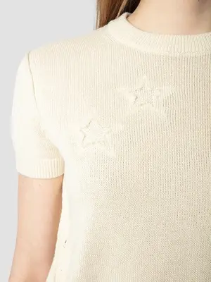 Zadig&Voltaire Bully Stars Short-sleeve Sweater - Ecru