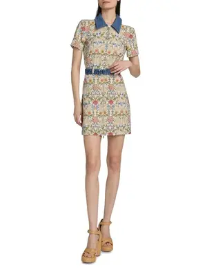 Cinq À Sept Bea Floral Jacquard Minidress - Cream Multi
