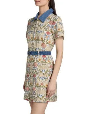 Cinq À Sept Bea Floral Jacquard Minidress - Cream Multi