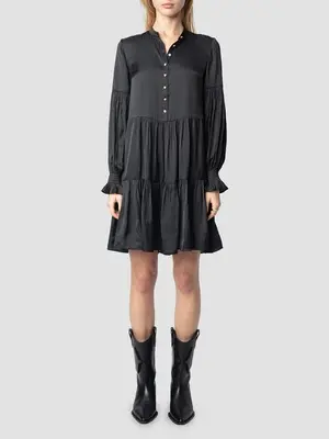 Zadig&Voltaire Randy Satin Tiered Minidress
