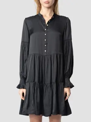 Zadig&Voltaire Randy Satin Tiered Minidress
