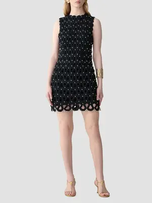 Carolina Herrera Embellished Corded Crochet Cotton Minidress