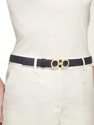 FERRAGAMO Gancini Reversible & Adjustable Cut-to-size Leather Belt