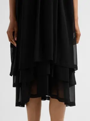 Comme Des Garçons Georgette V-neck Midi Dress