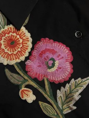 Carolina Herrera Floral Embroidered Cotton-blend Shirtdress