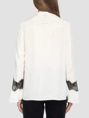 Zadig&Voltaire Tuan Contrast Lace Silk Blouse