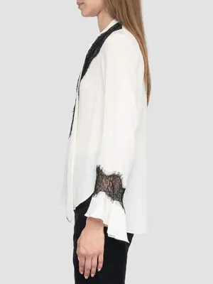 Zadig&Voltaire Tuan Contrast Lace Silk Blouse