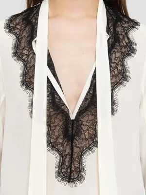 Zadig&Voltaire Tuan Contrast Lace Silk Blouse