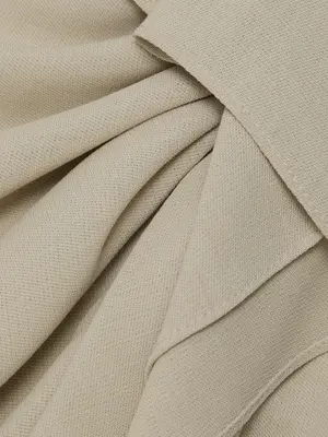 Michael Kors Draped Wool Crepe Pareo Skirt