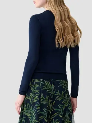 Carolina Herrera Leaf Embroidered Silk-cotton Sweater