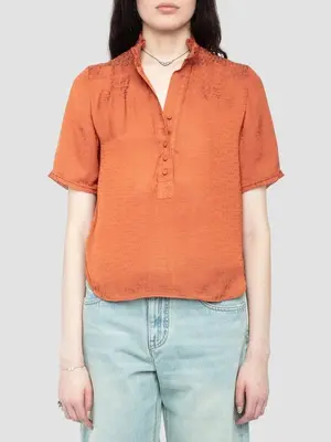 Zadig&Voltaire Topher Monogram Satin Blouse