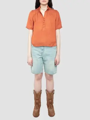 Zadig&Voltaire Topher Monogram Satin Blouse