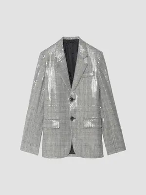 Zadig&Voltaire Vanille Car Sequined Plaid Blazer