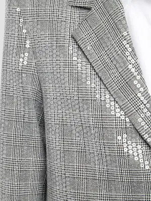 Zadig&Voltaire Vanille Car Sequined Plaid Blazer