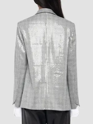 Zadig&Voltaire Vanille Car Sequined Plaid Blazer