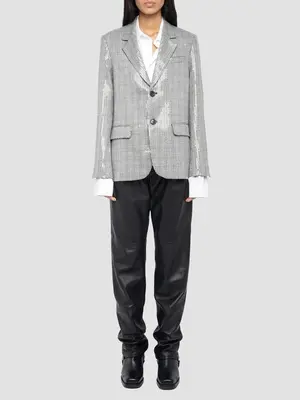 Zadig&Voltaire Vanille Car Sequined Plaid Blazer