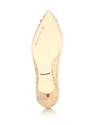 Dolce & Gabbana Embellished Lace Point Toe Pumps - Navy