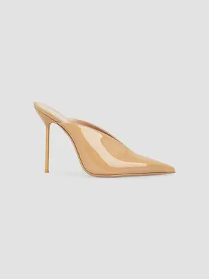 Paris Texas Lidia 105mm Patent Leather Mules - Beige