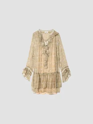 Zadig&Voltaire Ralice Metallic Paisley Minidress - Cloud