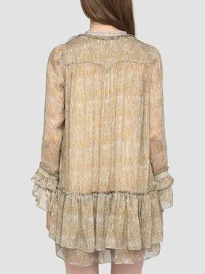 Zadig&Voltaire Ralice Metallic Paisley Minidress - Cloud