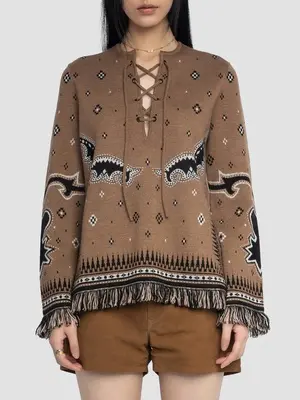 Zadig&Voltaire Leon Merino Wool Fringe-trim Sweater