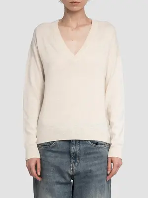 Zadig&Voltaire Vivi Heart-patch V-neck Sweater