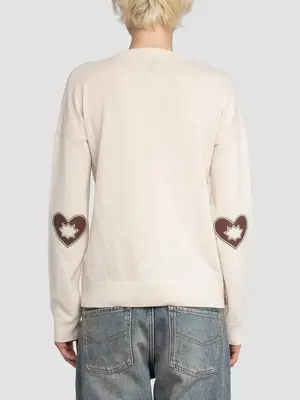 Zadig&Voltaire Vivi Heart-patch V-neck Sweater