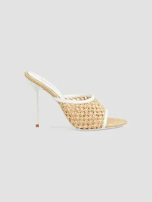Paris Texas Lidia 105mm Woven Mules - Natural