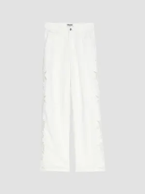 Zadig&Voltaire Elfy Cotton-linen Embroidered Wide-leg Pants - Judo