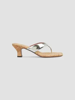 Paris Texas Portofino 55mm Leather Sandals - Silver Natural