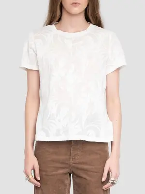 Zadig&Voltaire Alys Semi-sheer Crewneck T-shirt