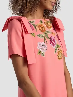 Carolina Herrera Floral-embroidered Column Gown