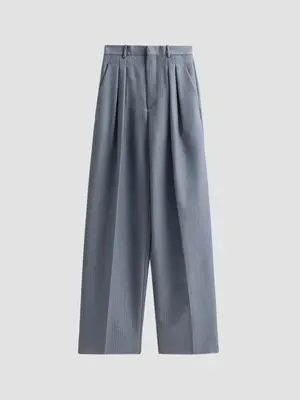 Bottega Veneta Stripe Wool-mohair Pleated Trousers