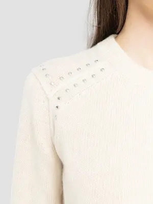 Zadig&Voltaire Nalty Studded Wool-cashmere Crewneck Sweater