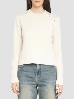 Zadig&Voltaire Nalty Studded Wool-cashmere Crewneck Sweater