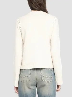 Zadig&Voltaire Nalty Studded Wool-cashmere Crewneck Sweater