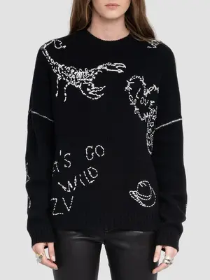Zadig&Voltaire Baba Topstitched Wool Crewneck Sweater