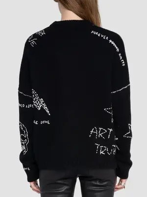 Zadig&Voltaire Baba Topstitched Wool Crewneck Sweater