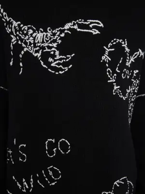 Zadig&Voltaire Baba Topstitched Wool Crewneck Sweater