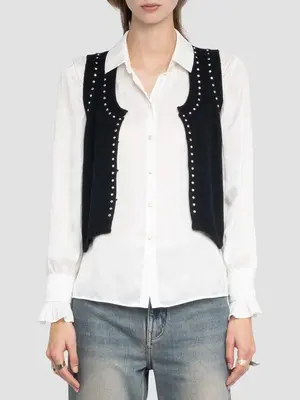 Zadig&Voltaire Dublin Studded Wool-cashmere Sweater Vest