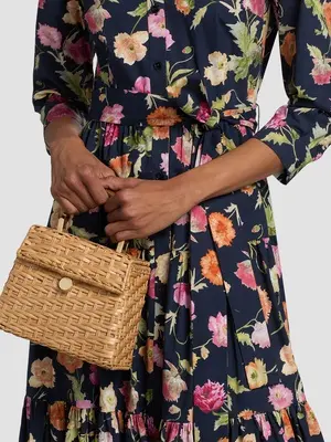 Carolina Herrera Poppy-print Tiered Midi-shirtdress