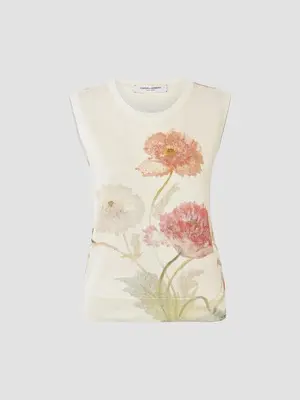 Carolina Herrera Floral Silk-cotton Tank