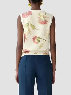 Carolina Herrera Floral Silk-cotton Tank