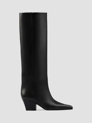 Paris Texas Jane Leather Knee-high Boots Black