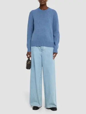 Bottega Veneta Cashmere-blend Crewneck Sweater - Blue