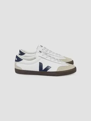 VEJA Volley Colorblocked Leather Low-top Court Sneakers - White Blue