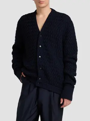 Bottega Veneta Intrecciato Wool Cardigan